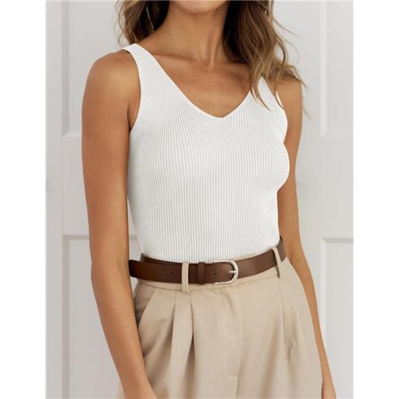 Other | Ribbed Tank Tops Summer Sleeveless V Neck Shirts Casual Sexy Slim Fitted Basic | Poshmark